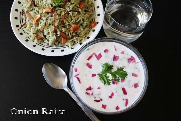 Onion raita recipe (How to make onion raita recipe) Roasted onion raita