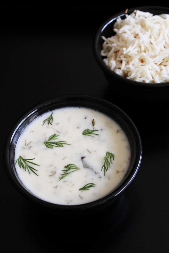 Suva kadhi recipe (Dill leaves kadhi) Shepu bhaji recipe