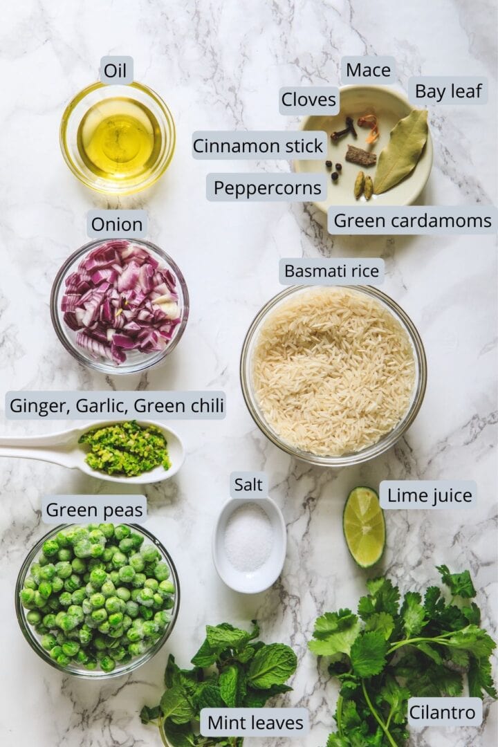 Peas Pulao Recipe (Instant Pot Matar Pulao) - Spice Up The Curry