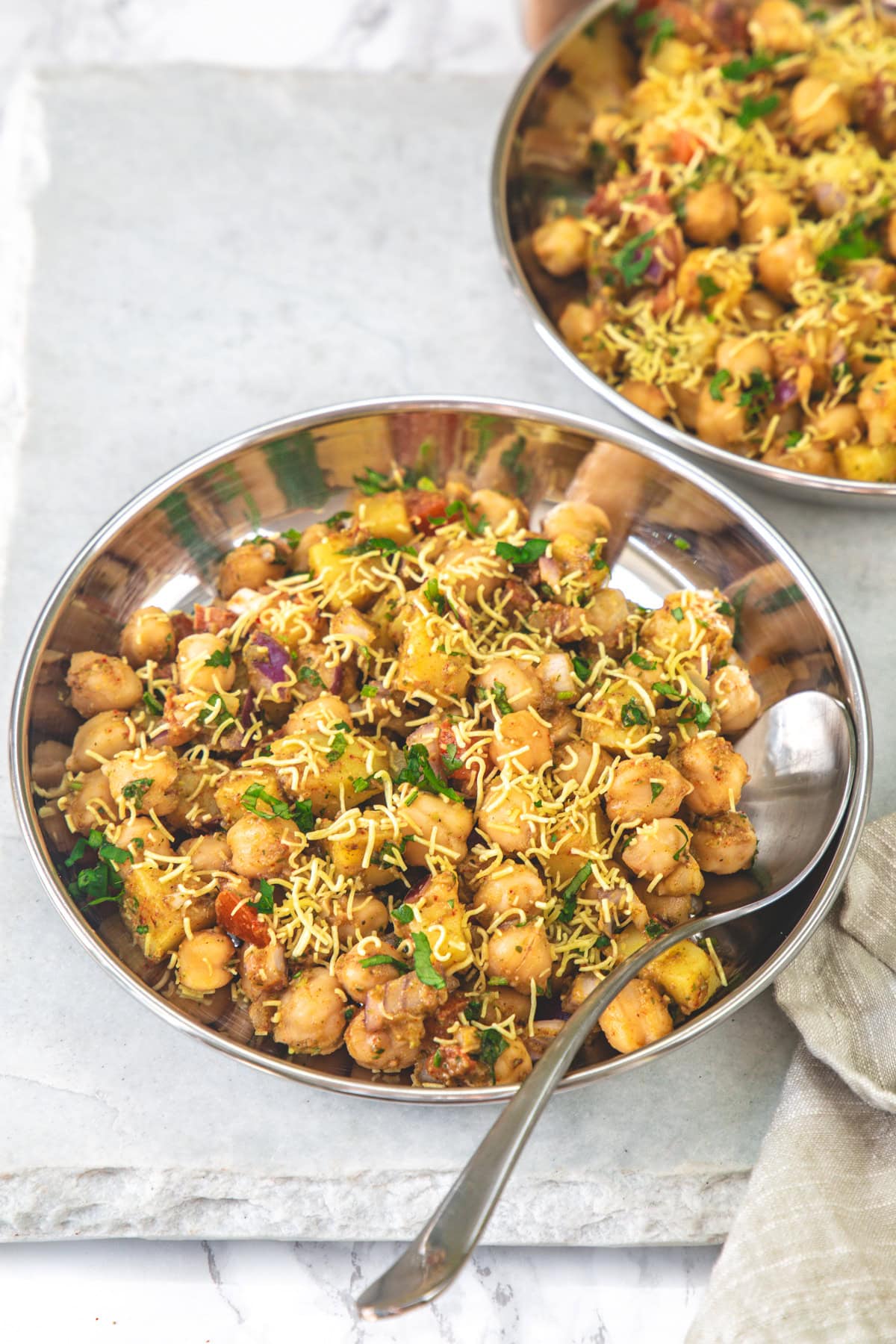 Chana Chaat Recipe (Chickpea Chaat) - Spice Up The Curry